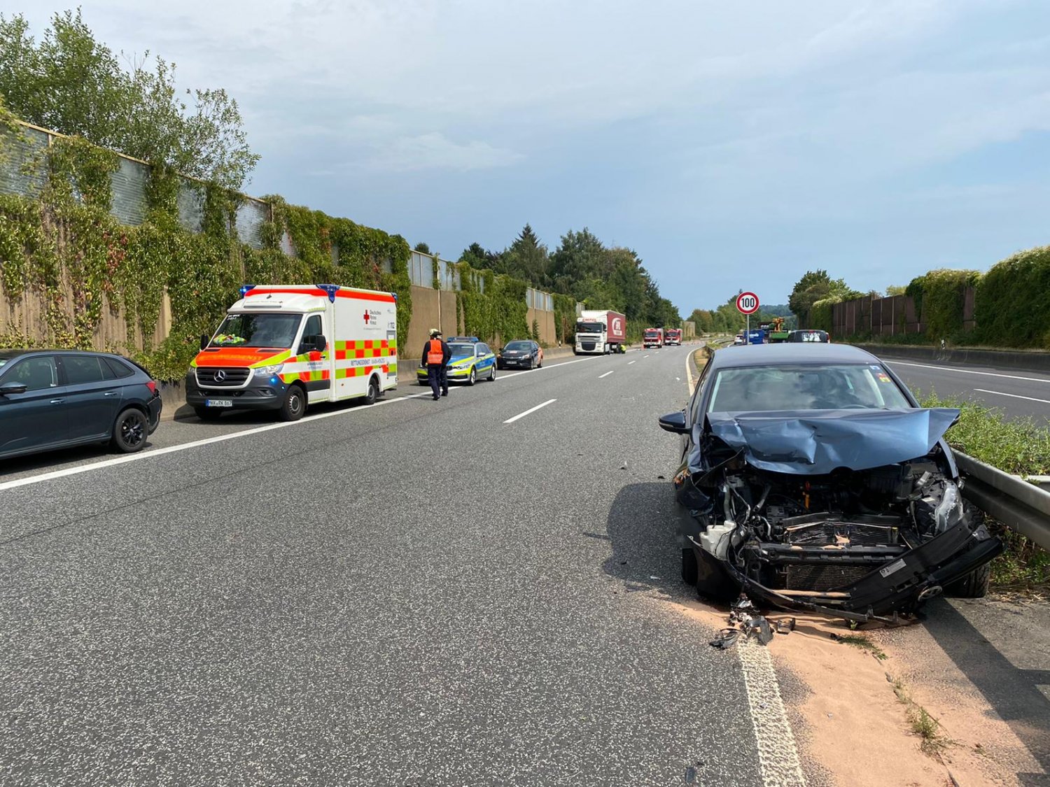 Unfall auf der A66: Autobahn kurzzeitig voll gesperrt